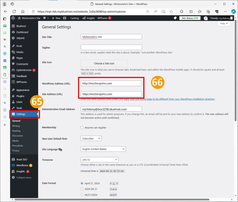 Settings of Bluehost Site | Making a homepage to start from scratch [for super beginners]